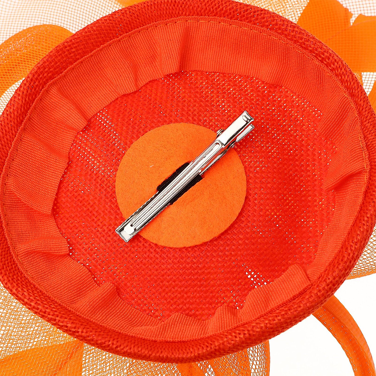 ABOOFAN Fascinator Hats for Women Tea Party Headband Headwear Wedding Cocktail Halloween Accessory Orange