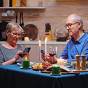 Amusaer 3x3 Inch Unscented Pillar Candles 6 Packs Green Dripless Smokeless Wax Cylinder Candles for Home, Party, Dinner Table 3x3 Inch (Pack of 6)