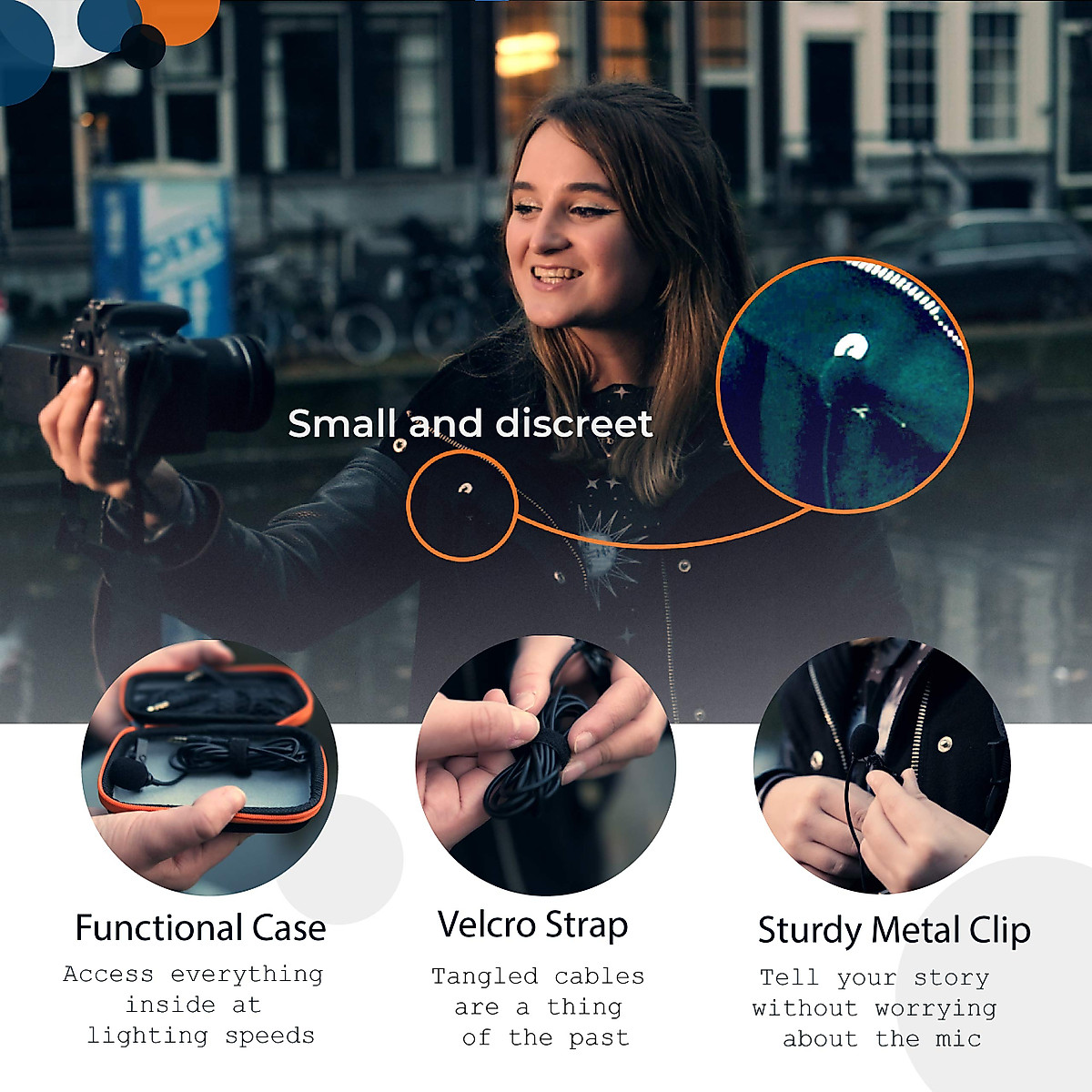 TROYS Professional Omnidirectional Lavalier Lapel Microphone - Condenser Lav Mic for Recording Podcast/Vlogging/Interview/Audio/Video/YouTube - Compatible with iPhone/Android/Tablet/DSLR