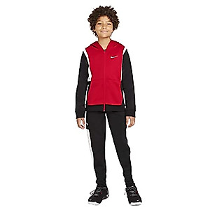 Nike Boy's Elite Full Zip Hoodie (Little Kids/Big Kids) University Red/Black/White/White MD (10-12 Big Kid)