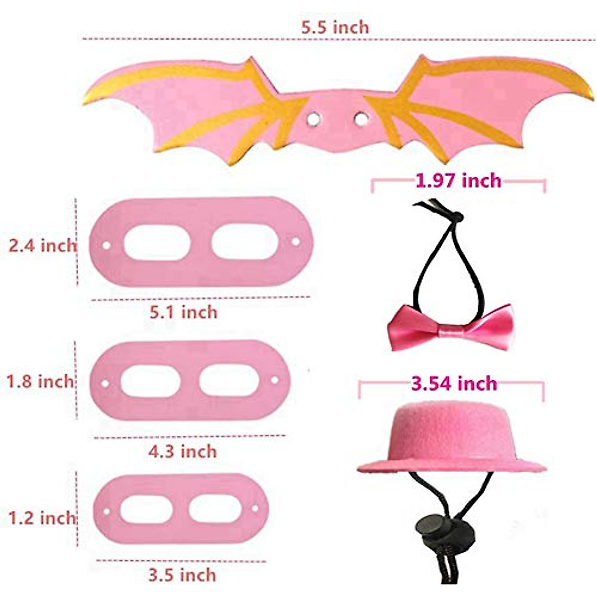 Valentine's Day Lizard Leash Harness Hat Bowtie Set - Bearded Dragon Valentine's Day Hat+Bowtie+3 Pack Reptile Harness Leash for Bearded Dragon Iguana Amphibians Small Animal Clothes Outfit (Pink)