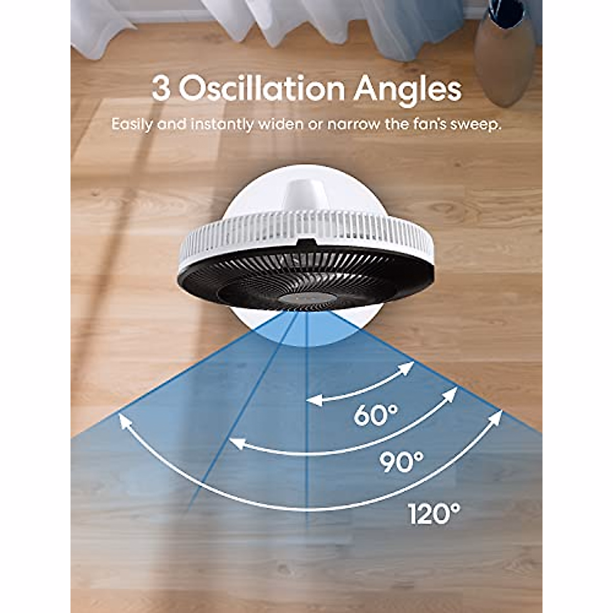 Lago 14-Inch Diameter 9-Speed Oscillating Floor Pedestal Fan with Electric Remote Control - 9 Wind Speeds, Tilt-Back Fan Head, Adjustable Oscillation, Quiet Cooling Fan