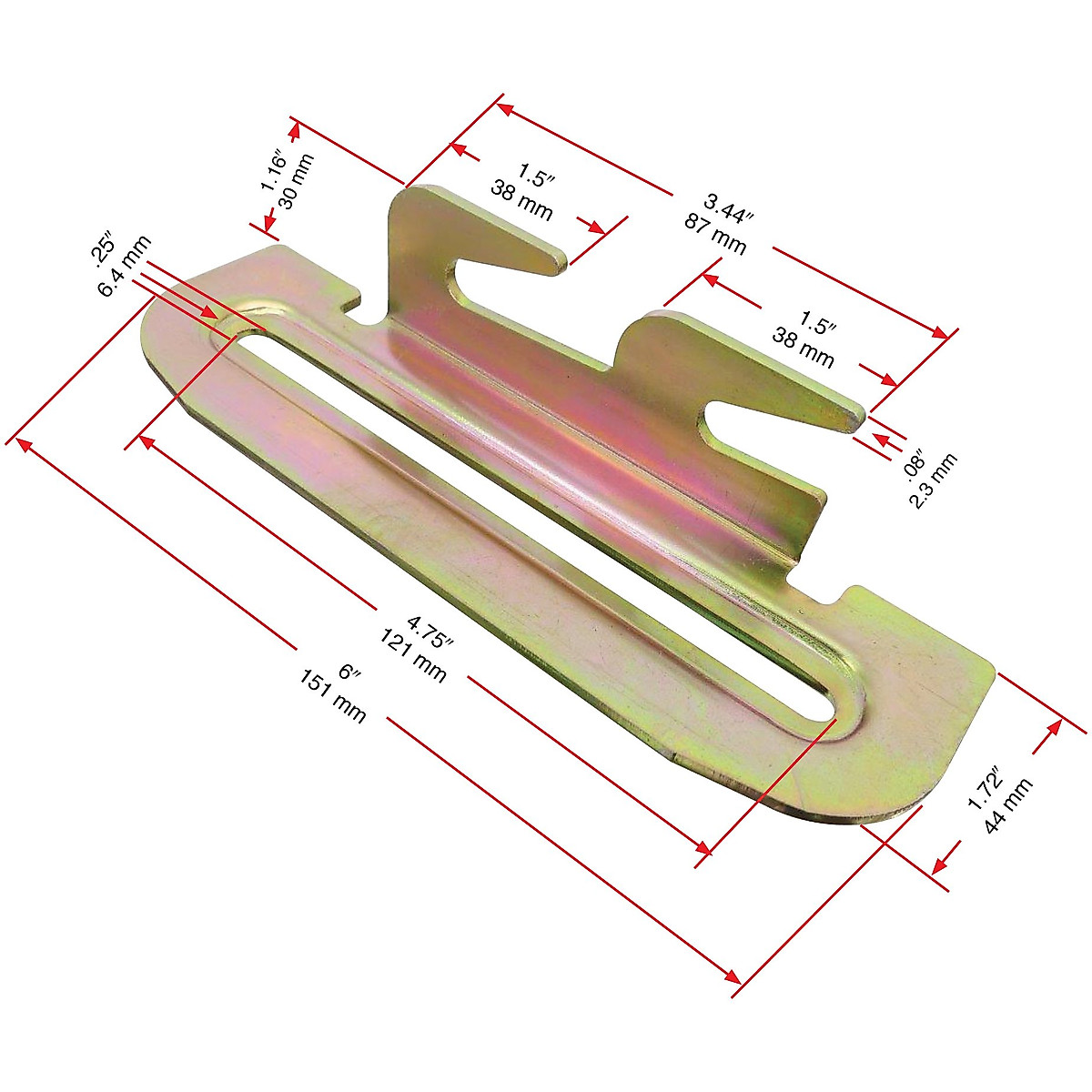 Tech Team #00744 Head and Foot Board Hook Set, Attach a Headboard and Footboard to a Metal Bed Frame, Set of 4, Hardware Included