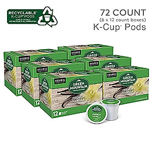 Green Mountain Coffee Roasters French Vanilla, Single-Serve Keurig K-Cup Pods, Flavored Light Roast Coffee, 72 Count
