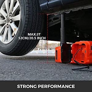 VEVOR Electric Car Jack, Electric Hydraulic Jack 3 Ton(6600 lbs) with Tire Inflator Pump and Electric Wrench, DC 12V Car Floor Jack Electric Jack Lift for an Emergency Tire Change