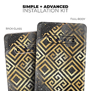 DesignSkinz Karamfila Watercolor & Gold V2 Protective Vinyl Decal Wrap Skin Cover Compatible with The Samsung Galaxy S20 (Screen Trim & Back Glass Skin)