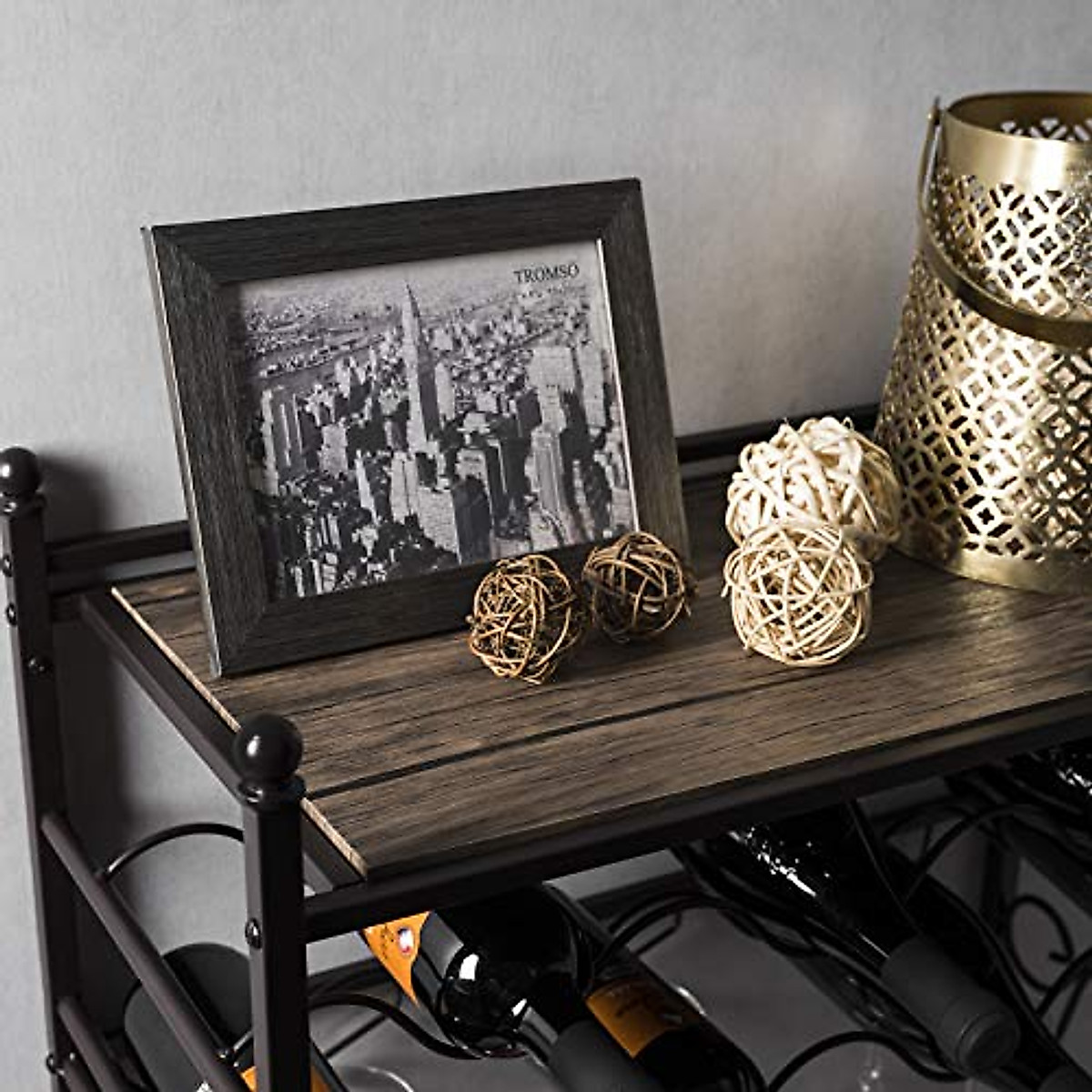 Home Zone Living Wine Rack - Countertop Freestanding Holder, Stores up to 6 Bottles