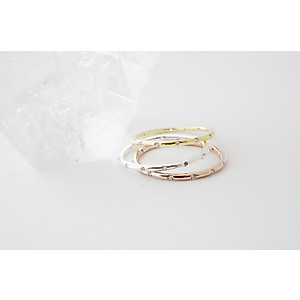 Honeycat Dotted Crystal Ring in Gold, Rose Gold, or Silver | Minimalist, Delicate Jewelry (Gold, 6)