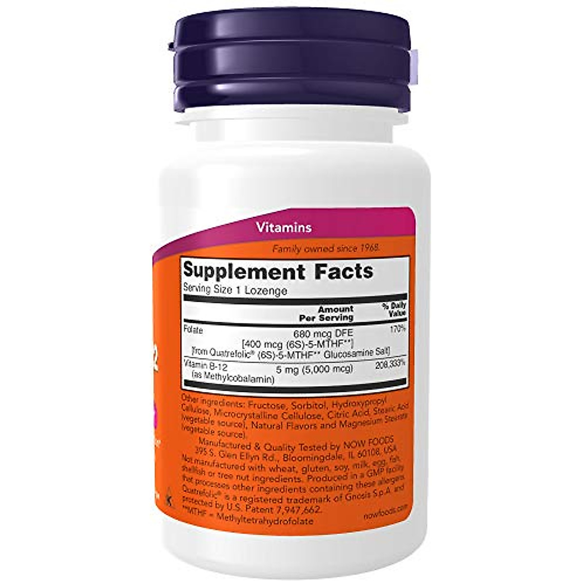 NOW Supplements, Methyl B-12 (Methylcobalamin) 5,000 mcg, Nervous System Health*, 120 Lozenges