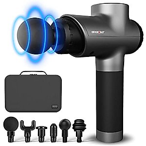 CINCOM Massage Gun, Deep Tissue Percussion Massage Gun Super Quiet Portable Body Muscle Massager for Neck and Back Pain Relief, Soreness and Stiffness - 6 Sports Drill Heads and Carrying Case
