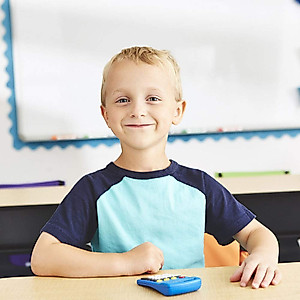 EAI Education CalcPal EAI-80 Basic Solar Calculator, Dual-Power for School, Home or Office: Blue - Set of 10