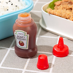 Mini Sauce Bottle,Mini Condiment Squeeze Bottles,Honey/Ketchup/Soy Sauce/Salad Dressing Dispensers Squeezable Jars Containers