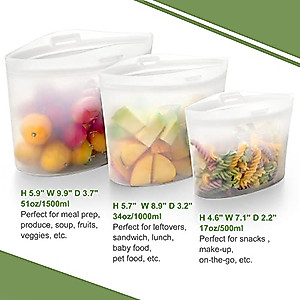 SPLF 6 Pack Silicone Reusable Food Storage Bags, BPA Free Meal Prep Containers, Reusable Ziplock Bags, Microwave Dishwasher Freezer Safe Silicone Sandwich Snack Lunch bag Bowl