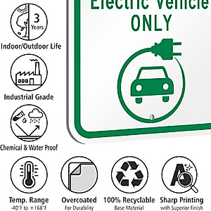 SmartSign Custom Electric Vehicle Reserved Parking Sign - 12 x 18 Inch, Add Company Name, 63 mil thick Laminated Aluminum, 3M Engineer Grade Reflective, Green and White, Made in USA