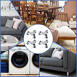 Yaegoo 4 Pack 6 Inch Steel Tri-Dolly Set for Moving Furniture and Appliances, 220lbs Load Capacity