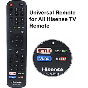 USARMT Universal Remote Control EN2A27HT Compatible with All Hisense Smart 4K HDR TV 40H5D 43H5D 43H6D 50DU6070 50H5D 50H6D 55DU6070 55H6D 60DU6070 65H6D TVs