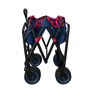 Hurley Beach & Gear Collapsible Wagon Cart, 30.25"x21.75"x31.25", Knockout, Navy