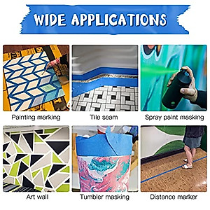 HTVRONT Blue Painters Tape - 1 Inch x 60 Yards x 3 Rolls Masking Tape, Multi-Surface Painters Tape, Paint Tape for Wall, Painting, Craft, Art Supplies, Clean Release Painter's Blue Tape