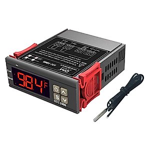 diymore All-Purpose Digital Temperature Controller Thermostat Fahrenheit Thermostat with Sensor (110-220V) ITC-1000F for Refrigerator Fermenter, Heate Blanket Temperature Controller