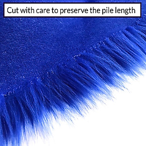 Bianna Royal Blue Luxury Faux Fur Fabric, by The Yard, American Seller, Shag Shaggy Material for Crafting, Sewing, Costumes, Fursuits, Home Decor (1 Yard - 36x60 inches)