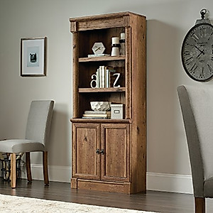 Sauder Palladia Library with Doors, Vintage Oak finish