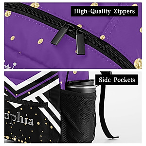 Personalized Print Cheerleader Cheer Purple Black Custom Backpack Waterproof Multifunctional Daypack with Name Gift