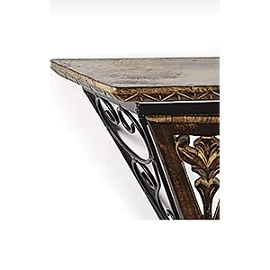 Zifron Wood Store Wall Mounted Wooden & Wrought Iron Wall Bracket/Home Decor Beautiful Triangle Shape Design Wall Shelf (11 X 5 X 10.2 in,Black, Set of 1)