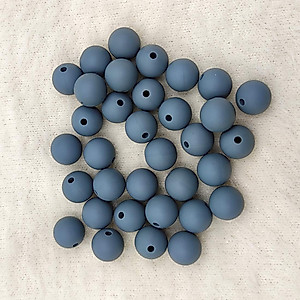 100pcs Dim Gray Color Silicone Round Beads Sensory 15mm Silicone Pearl Bead Bulk Mom Necklace DIY Jewelry Making Decoration