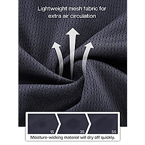 ARSUXEO Men's Half Zipper Cycling Jerseys Long Sleeves MTB Bike Shirts 6031 Gray Size Medium