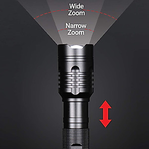 Feit Electric LED Tactical Flashlight - Aluminum Alloy - Zoomable Strike Bezel; Illuminate up to 1,000 feet - Adjustable Brightness 600 to 1700 Lumen | Requires 4-C Batteries