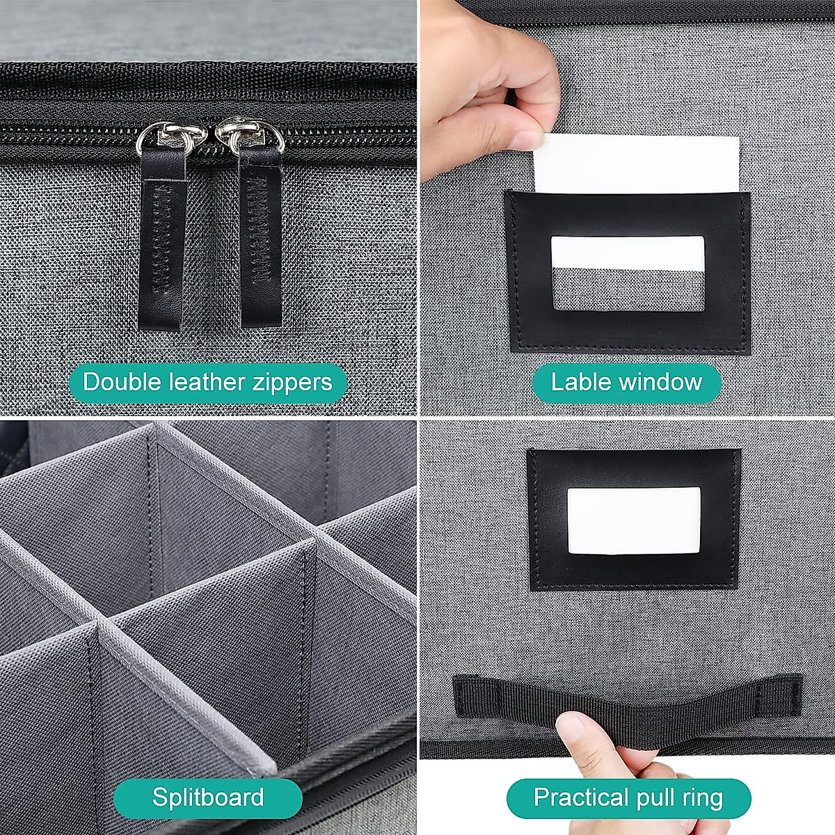 VICTORICH Ultra Large Thick Hard Shell Additional Front Handle Stemware Storage Box, Wine Glass Storage Box with Lable Window, Fully-Padded Inside with Hard Sides