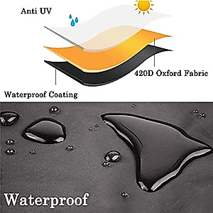 StorMaster Outdoor Picnic Table Cover Waterproof Heavy Duty 70 72 Inch Patio Picnic Kitchen Table Bench Seat Cover Winter, Black