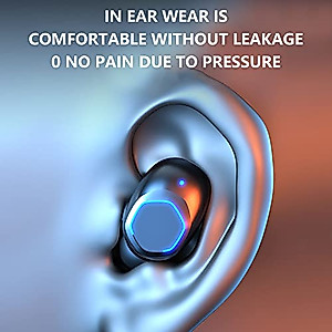 Ke1Clo Sports Bluetooth Wireless Earbuds with LED Power Display, 8H Playback in-Ear Earbuds with Mic, HiFi Stereo, Magnetic Charging, Suitable for Commute, Work