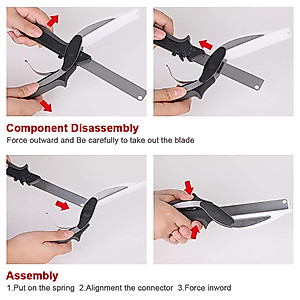 Topmat Kitchen 2-in-1 Stainless Steel Food Scissors,Kitchen Scissors with Cutting Board，Kitchen Scissor Food Chopper Scissor