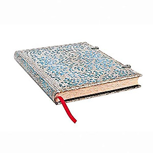 Maya Blue Ultra Lined Hardcover Journal, 240pg, 120GSM by Paperblanks (Silver Filigree Collection)