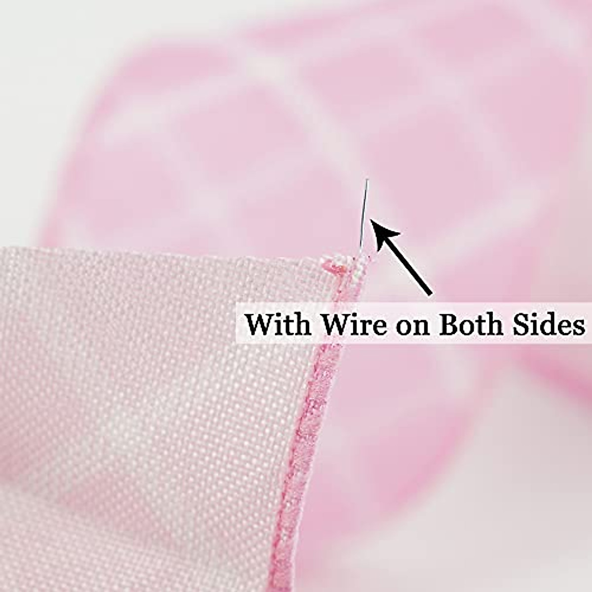 MEEDEE Pink Gingham Christmas Ribbon Wired Plaid Check 2.5 Inch X 10 Yards Burlap for Crafts Decoration Bows Making Flower Wreath Floral Bouquet Gift Wrapping