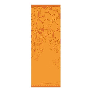 Wai Lana Yoga Mat Plumeria, Color: Orange, Size: 1/8"H x 24"W x 68"L, lightweight, washable, and latex-free