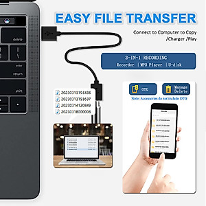 64GB Digital Voice Recorder Voice Activated Recorder for Lectures Meetings - Wohlman 4880 Hours Sound Audio Recorder Dictaphone Recording Device with Playback,Password