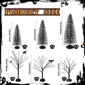 12 Pieces Christmas Village Trees Tabletop Mini Snow Model Frost Bottle Brush Trees Halloween Winter Tabletop Displays Miniature Village Christmas Decor Accessory Figurine(Classic Style)
