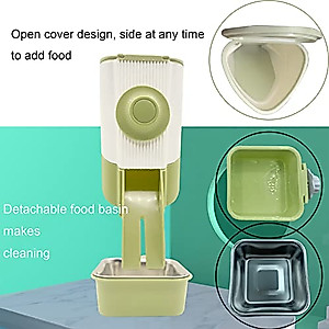 MUYG Rabbit Hanging Automatic Feeder Pets Food Bowl for Cages Pet Cage Gravity Feeder Bunny Removable​ Food Dispense for Small Animals Puppies Chinchilla (Green)