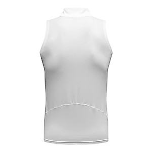 Compression Shirt Men Fitness Compression Tank Top Sleeveless Shirt Quick Dry Bodybuilding Workout Running Vest White M