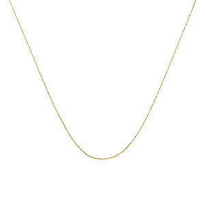 Haus of Brilliance Solid 10K Yellow Gold 0.5mm Slim and Dainty Unisex 18" Rope Chain Necklace
