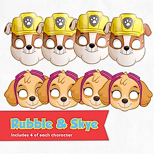 Unique Paw Patrol Masks for Kids Birthday Party Favors and Decorations with Buttons - 16 Pack
