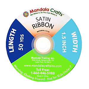 Mandala Crafts Navy Blue Satin Ribbon 3 Inches Wide for Crafts - Navy Blue Ribbon Satin for Hair - Solid Color Double Faced Satin Ribbon 25 Yards Roll for Wedding Gift Bows