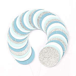 Light Baby Blue White Silver Party-Decoration Garland - 52ft Baby Boy Shower Birthday Streamers,Graduation Bachelorette Bridal Christmas Banner Decor Lasting Surprise