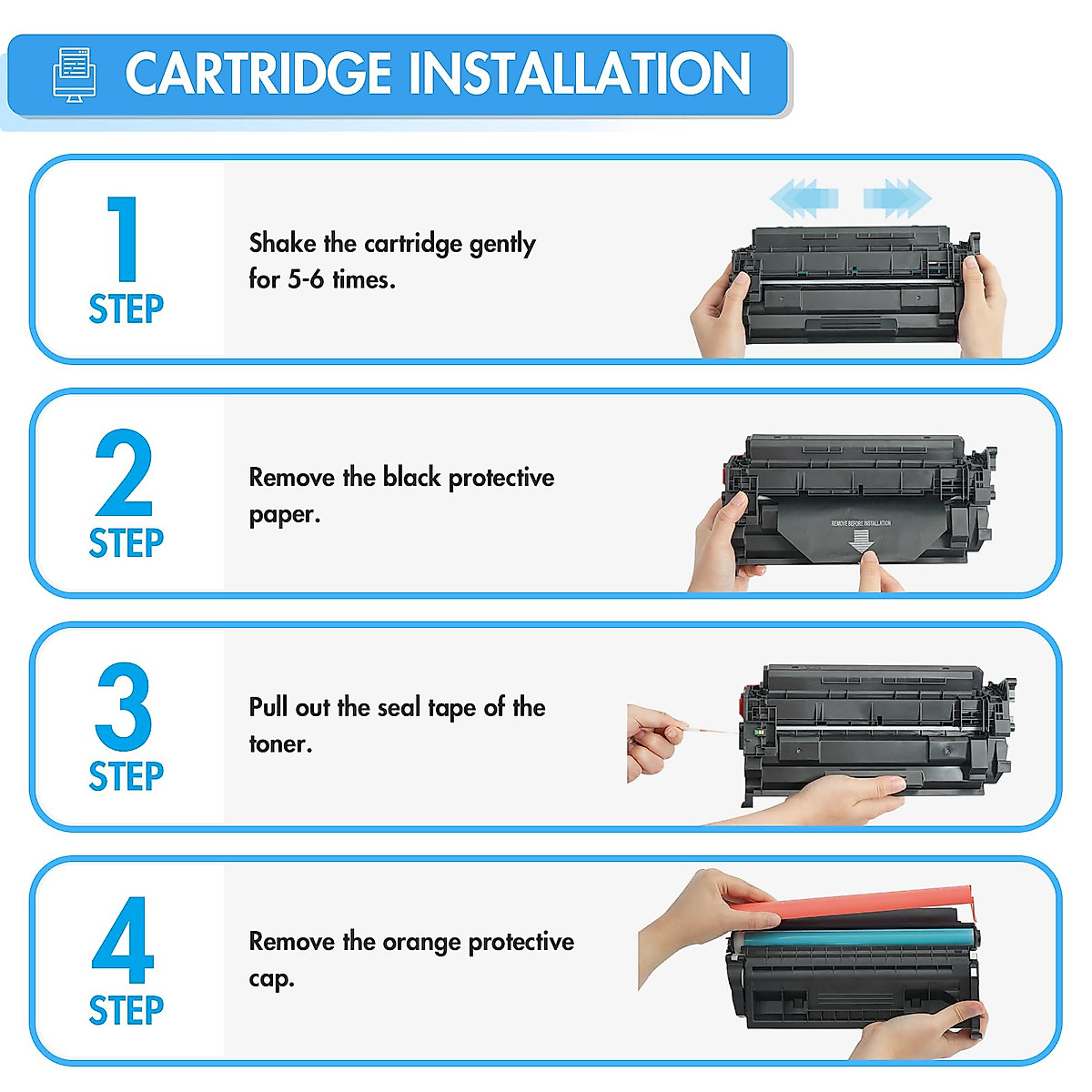 TRUE IMAGE Compatible Toner Cartridge Replacement for Canon 121 CRG-121 CRG121 for Canon imageCLASS D1620 D1650 High Yield Ink Printer (Black, 4-Pack)