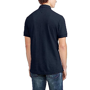 Tommy Hilfiger Men's Short Sleeve Polo Shirt in Classic Fit, Navy, Large
