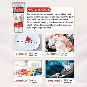 Slimming Hot Cream 2 Pack, Hot Cream for Belly Fat, Fat Burning Cream, Anti-Cellulite Slim Massage Cream - Slimming Cream for Waist, Belly, Buttocks and Thighs, Loose Weight Fast for Women