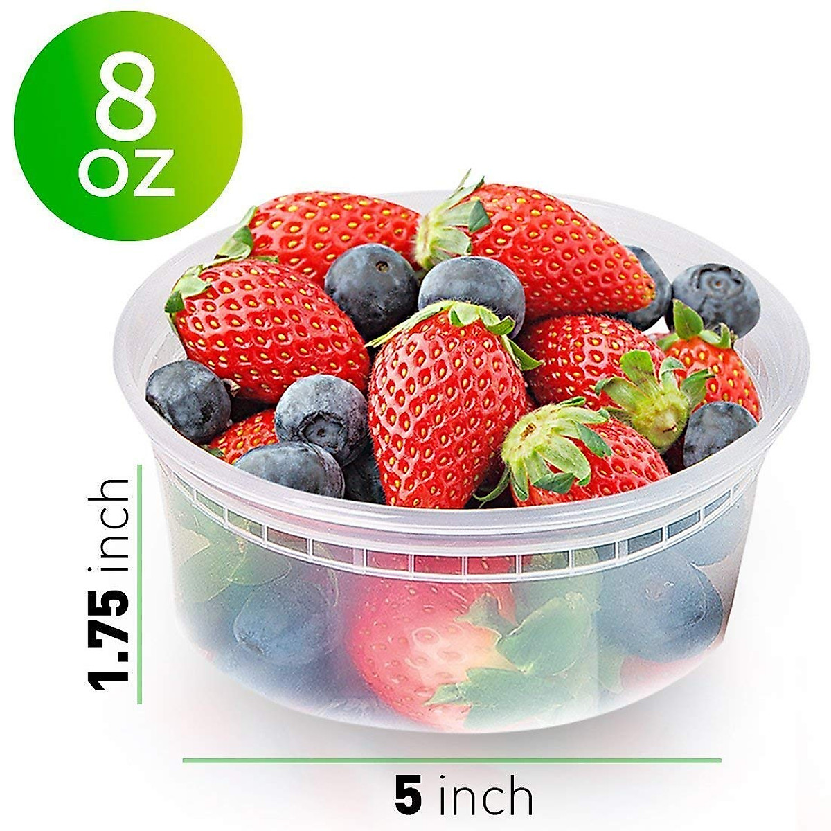 50pk 8oz Small Plastic Containers with Lids - Slime Containers with lids Freezer Containers Deli Containers with Lids - Food Containers Meal Prep Food Prep Containers Plastic Food Containers with Lids