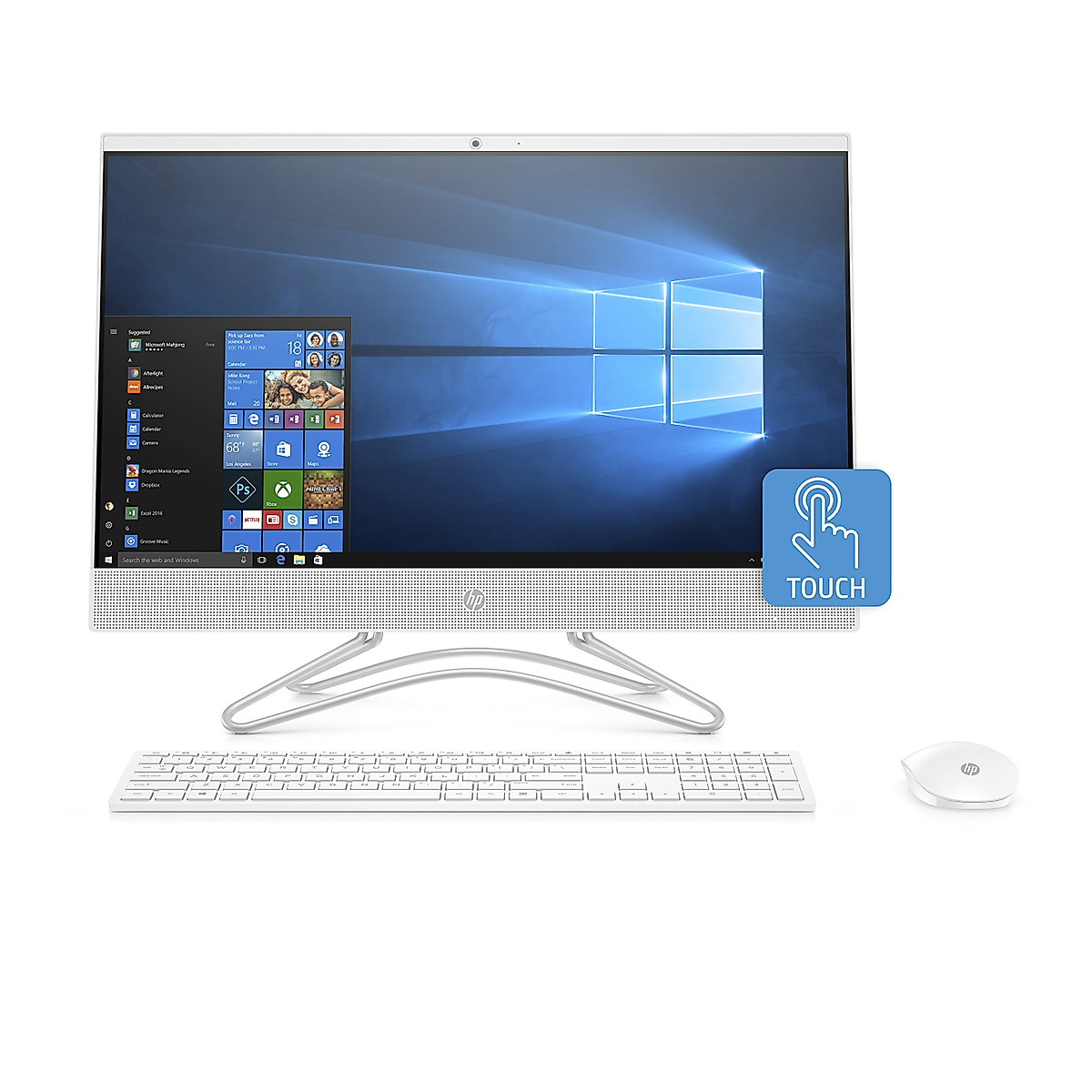 HP 24-Inch All-in-One Computer, Intel Core i5-8250U, 12GB RAM, 1TB Hard Drive, Windows 10 (24-f0060, White)